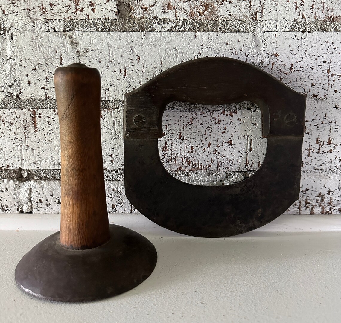 1800s Antique Farmer Hog Scraper Tool & Single Blade Food Chopper ...