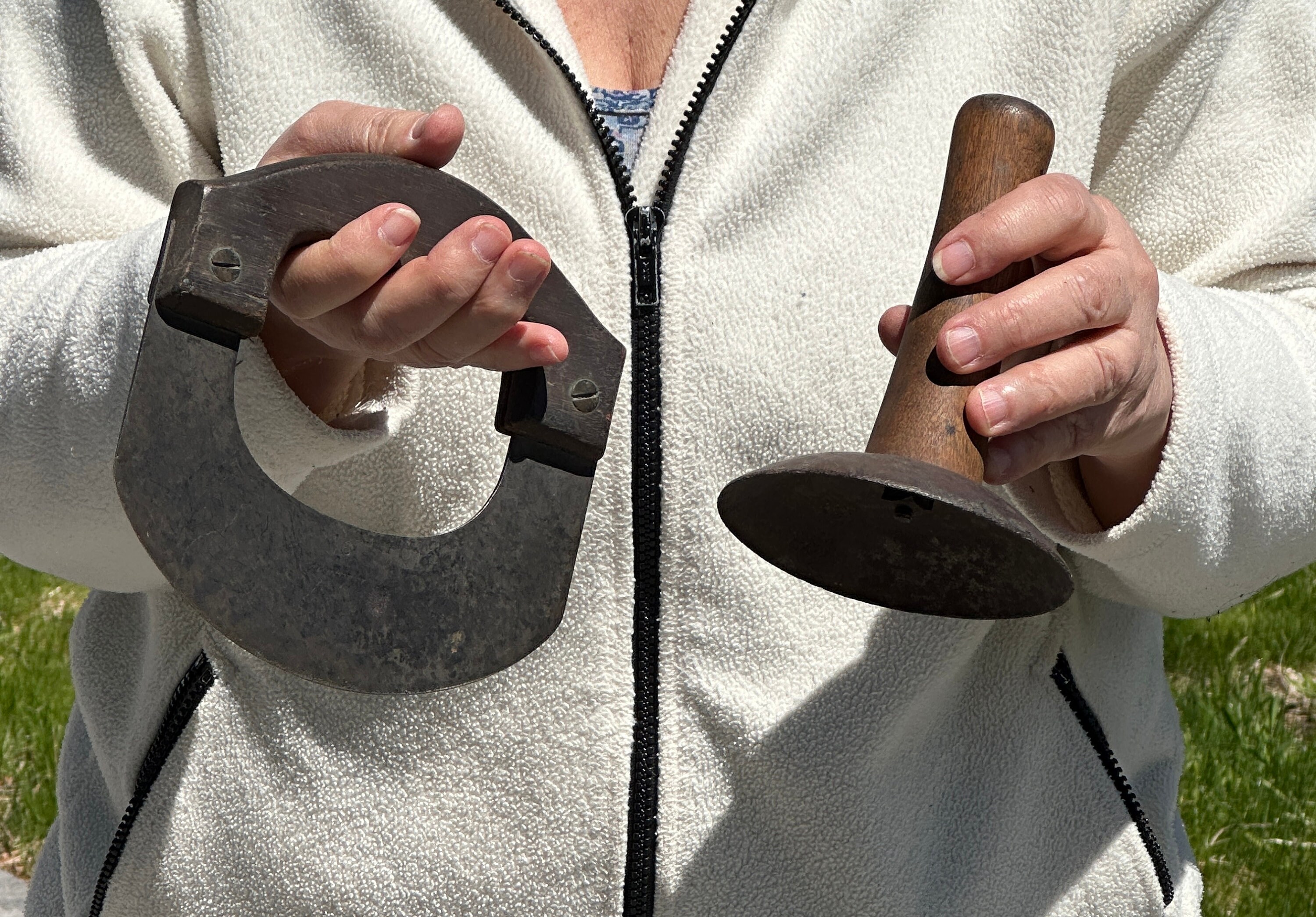 1800s Antique Farmer Hog Scraper Tool & Single Blade Food Chopper ...