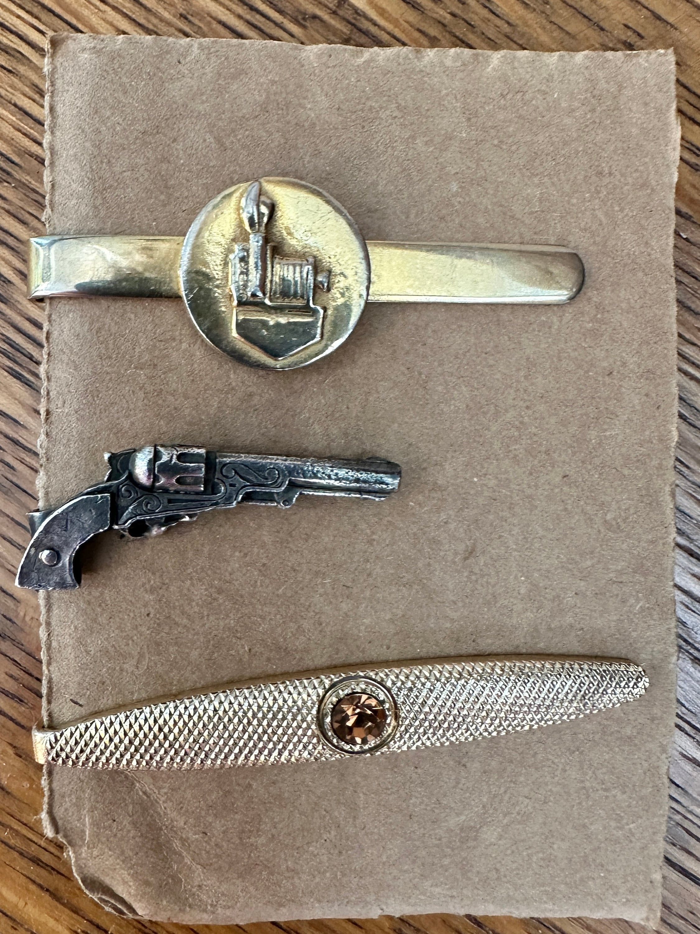Vintage Tie Bars, Tie Clips, Set of 3 Mid Century Men's Accessories ...