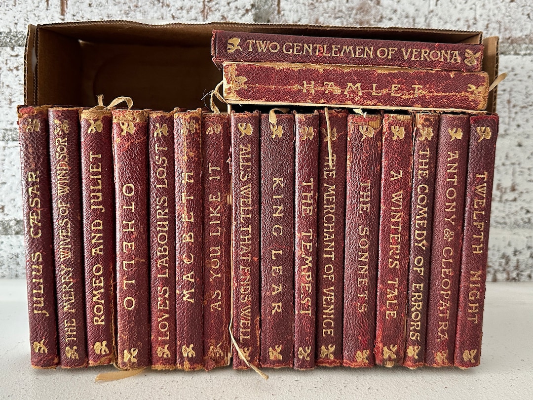 The Temple Shakespeare, Antique Leather Bound Miniature Book Series ...