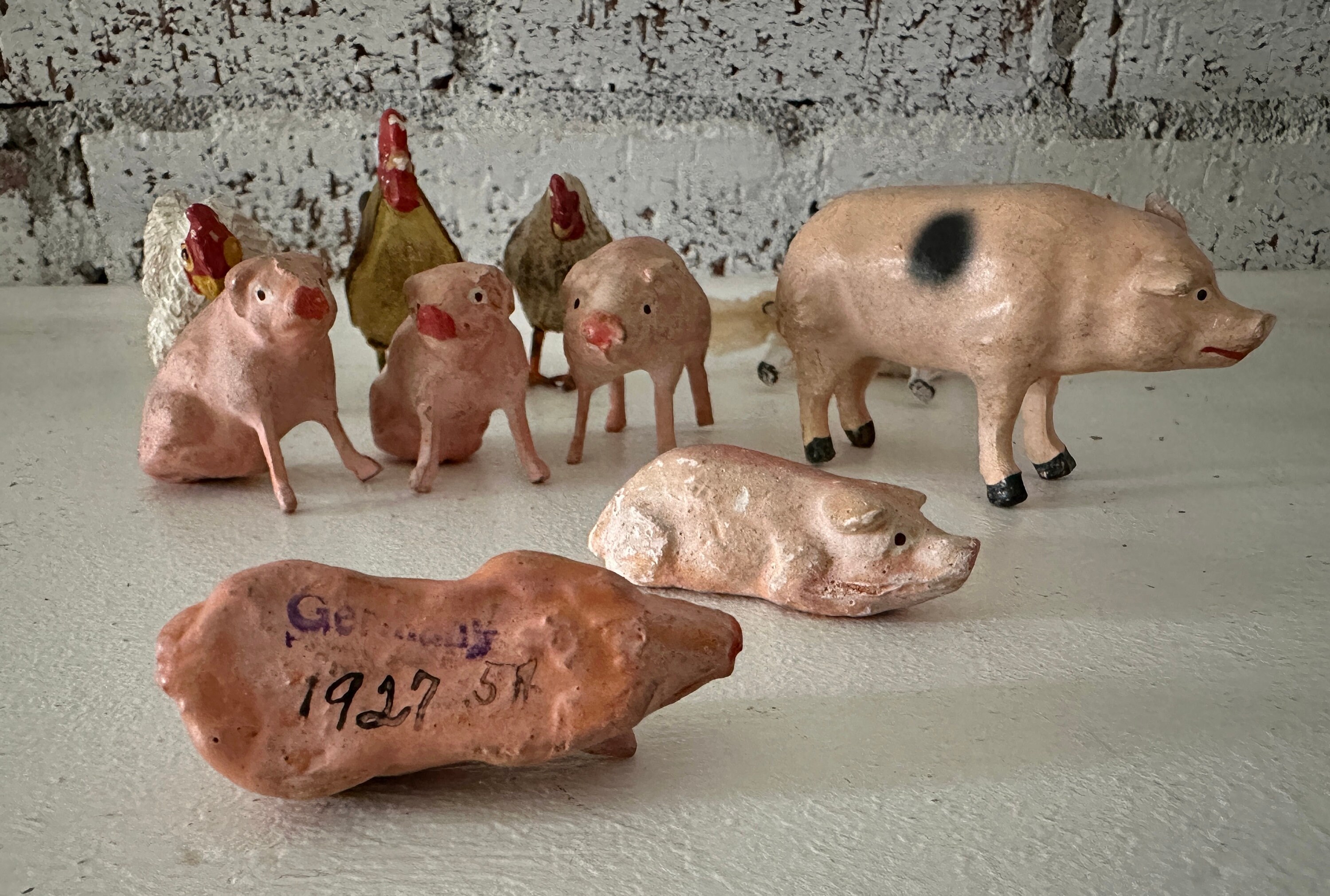 Vintage Miniature Farm Animal Figurine Toys for Putz Style Vignettes ...