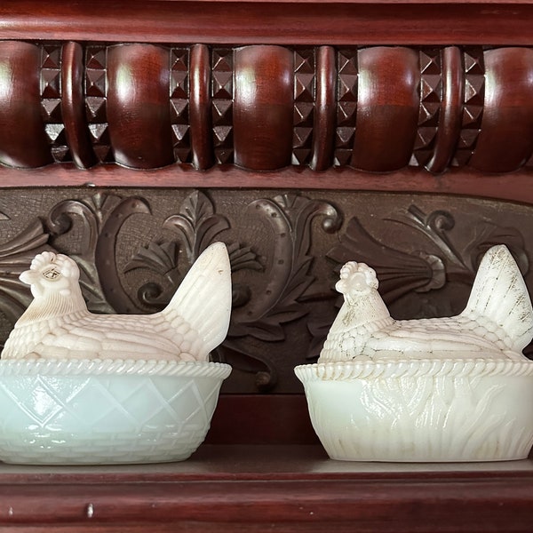 Milk Glass Hen - Etsy