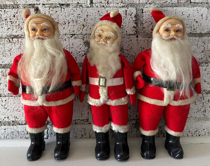Mid Century Santa Claus Dolls, Figures, Vintage Christmas Decor, Being ...