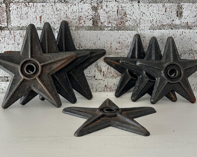 Antique Cast Iron Barn Stars, Industrial Decor, Architectural Salvage ...