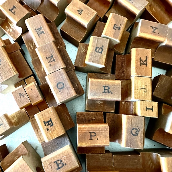 Wood Alphabet Stamp Set - Etsy