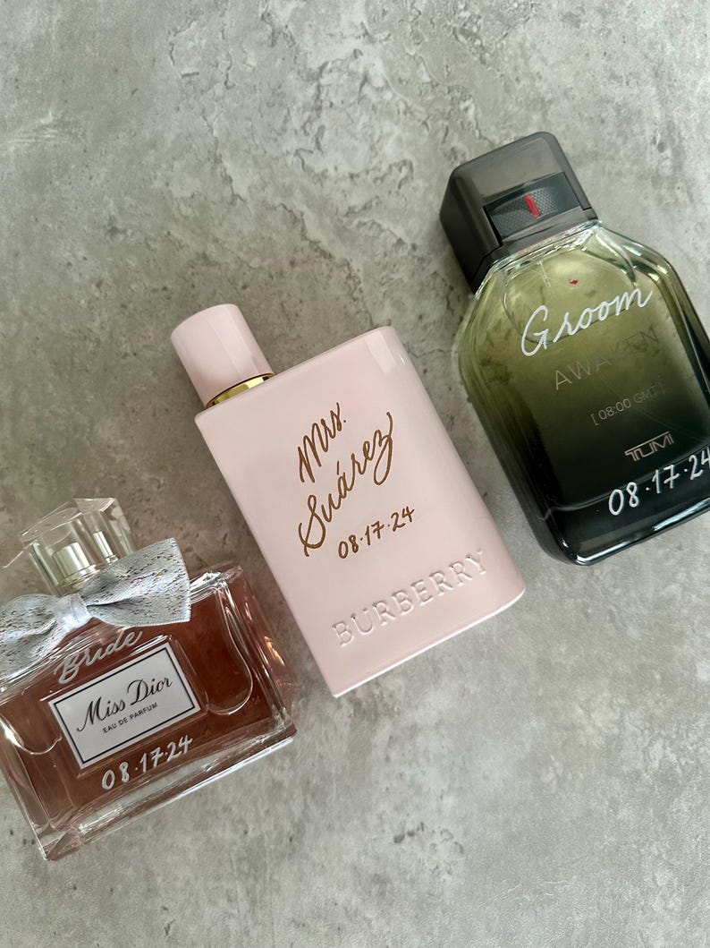 Personalized Custom Fragrance Engraving Wedding Bride and Groom Gift ...