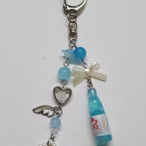 Ramune Soda Keychain | Red and Blue Beaded Retro Bag Charm | Y2K ...