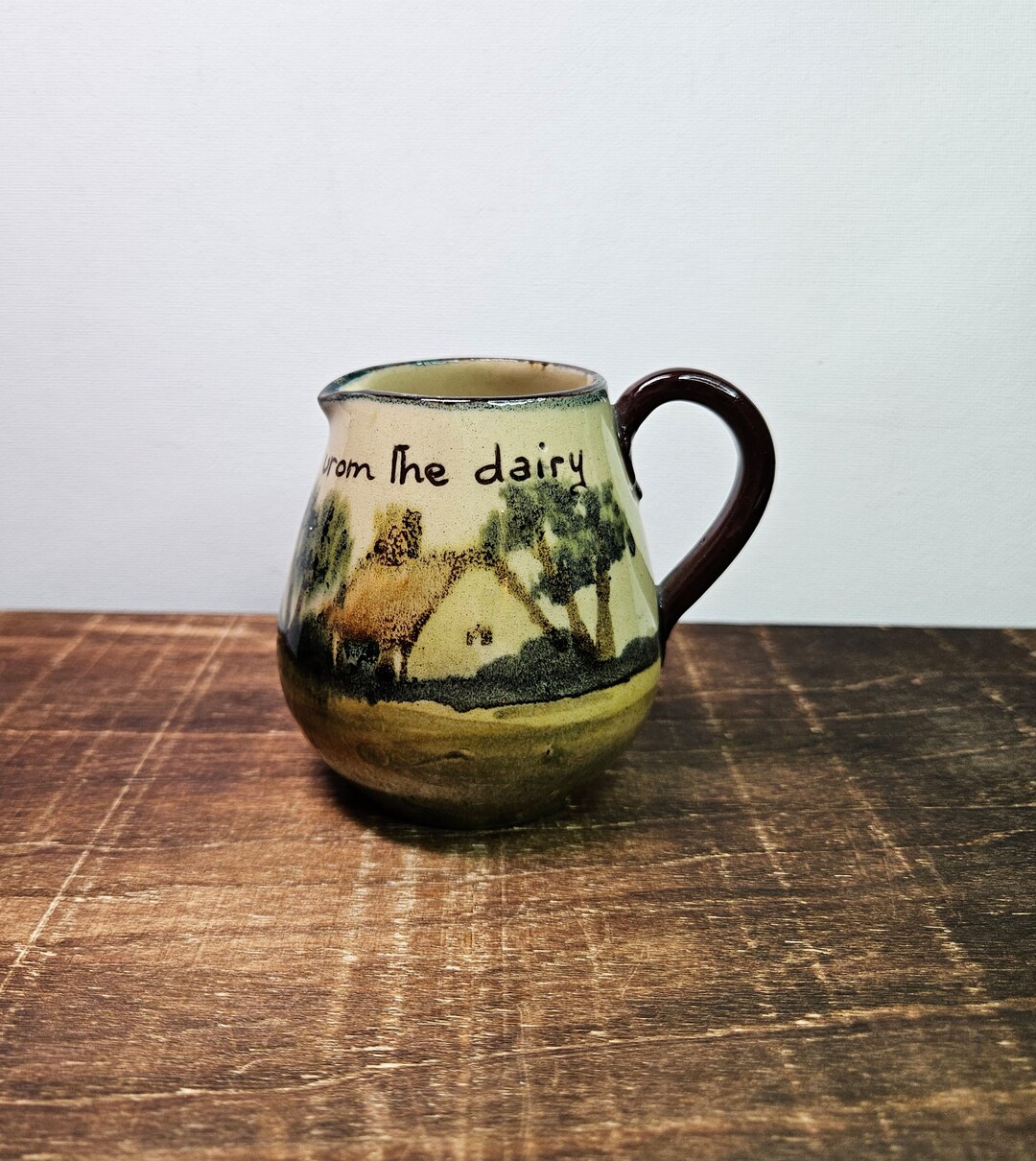 Vintage Torquay Pottery Devon Motto Ware Creamer Signed - "fresh From ...