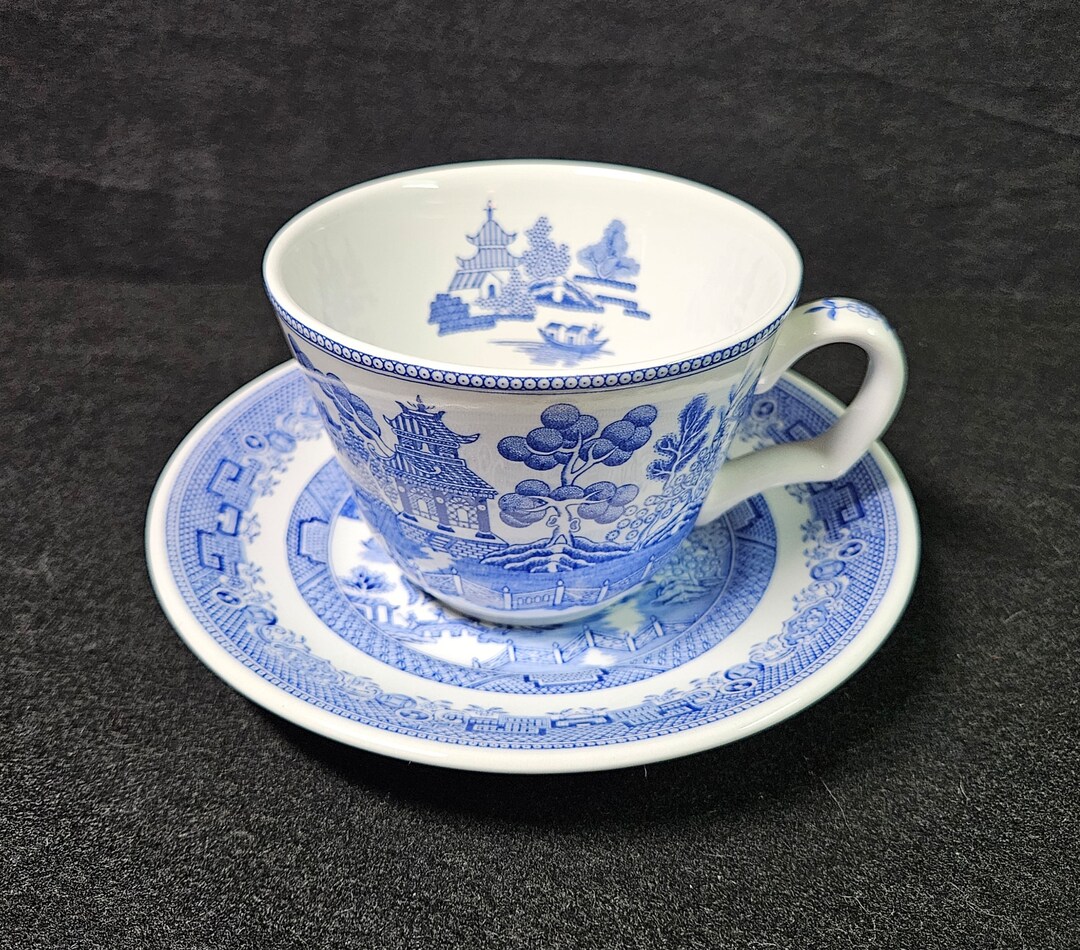 Spode "willow" Teacup and Saucer Set Blue Room Collection Georgian ...