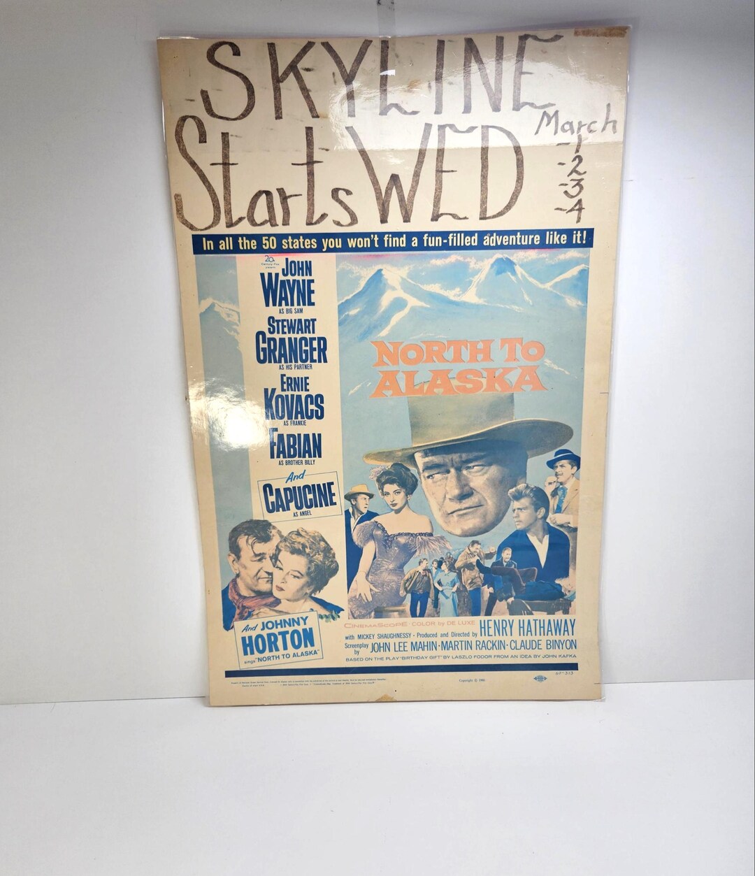 Vintage Original North to Alaska John Wayne Movie Poster Laminated 1960 ...