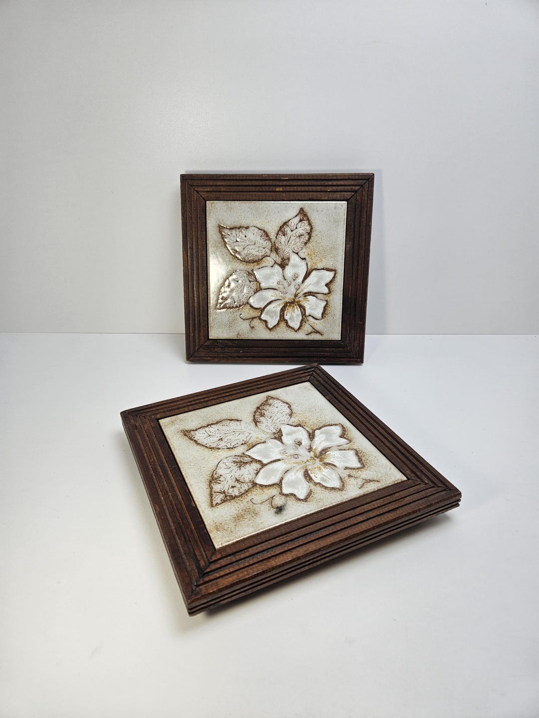Set of 2 Vintage S. Marco Ceramic Trivets Italian Tile Mexican Wood ...