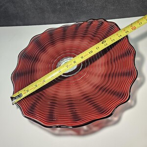 Vtge Cliff Goodman Signed Saper Galleries Deep Red Spiral Glass Plate ...