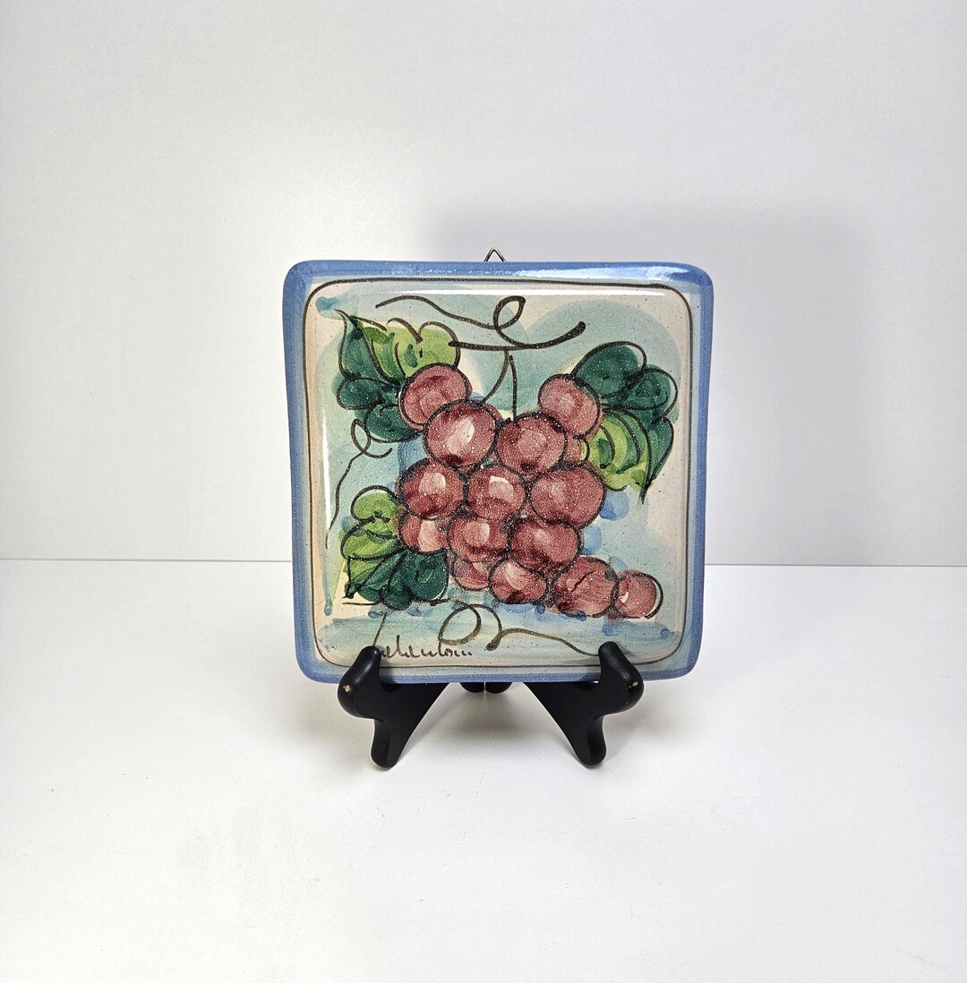 Vintage Fratantoni Vietri Trivet Tile Wall Art Terracotta Hand Painted ...