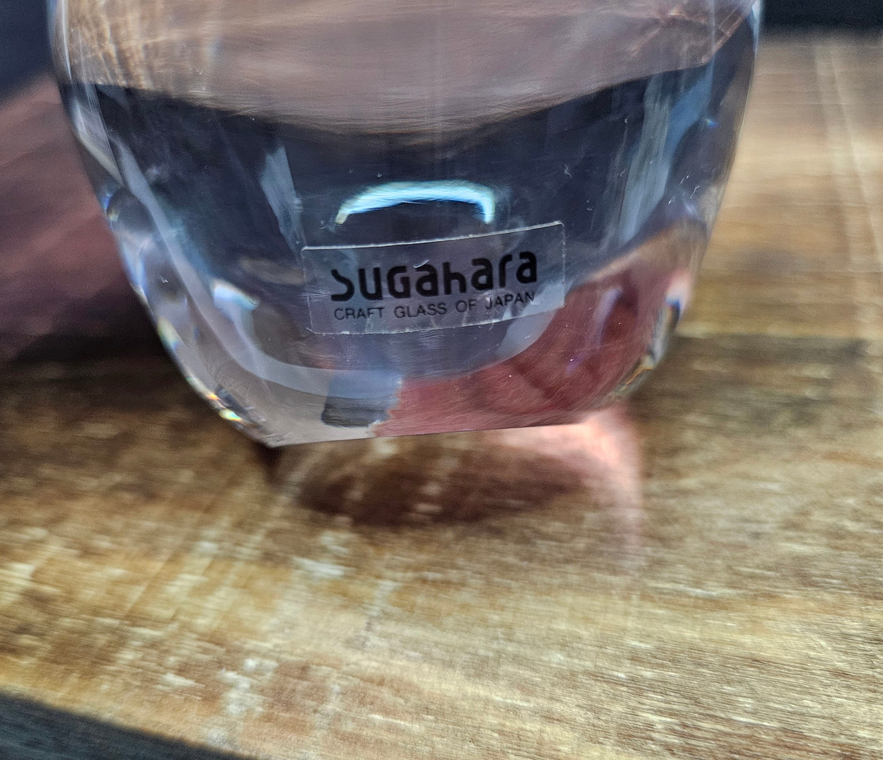Vintage Sugahara Japanese Clear Art Glass Apple Shaped Paperweight ...