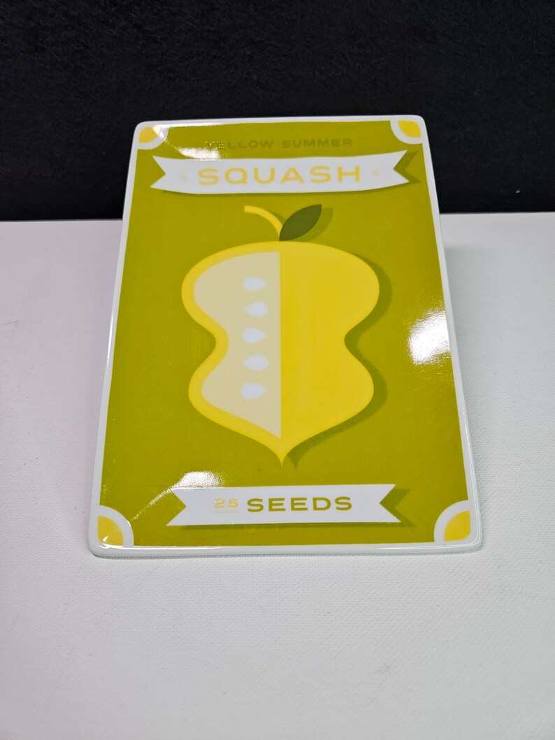 Set of 3 Crate & Barrel Seed Packet Appetizer Plates, Onion, Squash ...