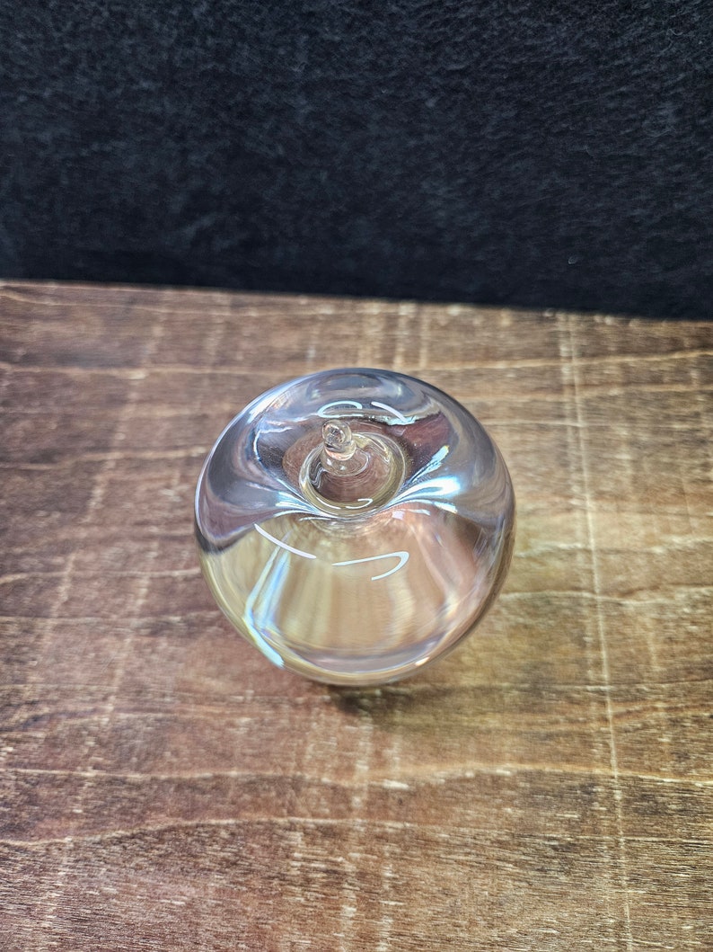 Vintage Sugahara Japanese Clear Art Glass Apple Shaped Paperweight ...