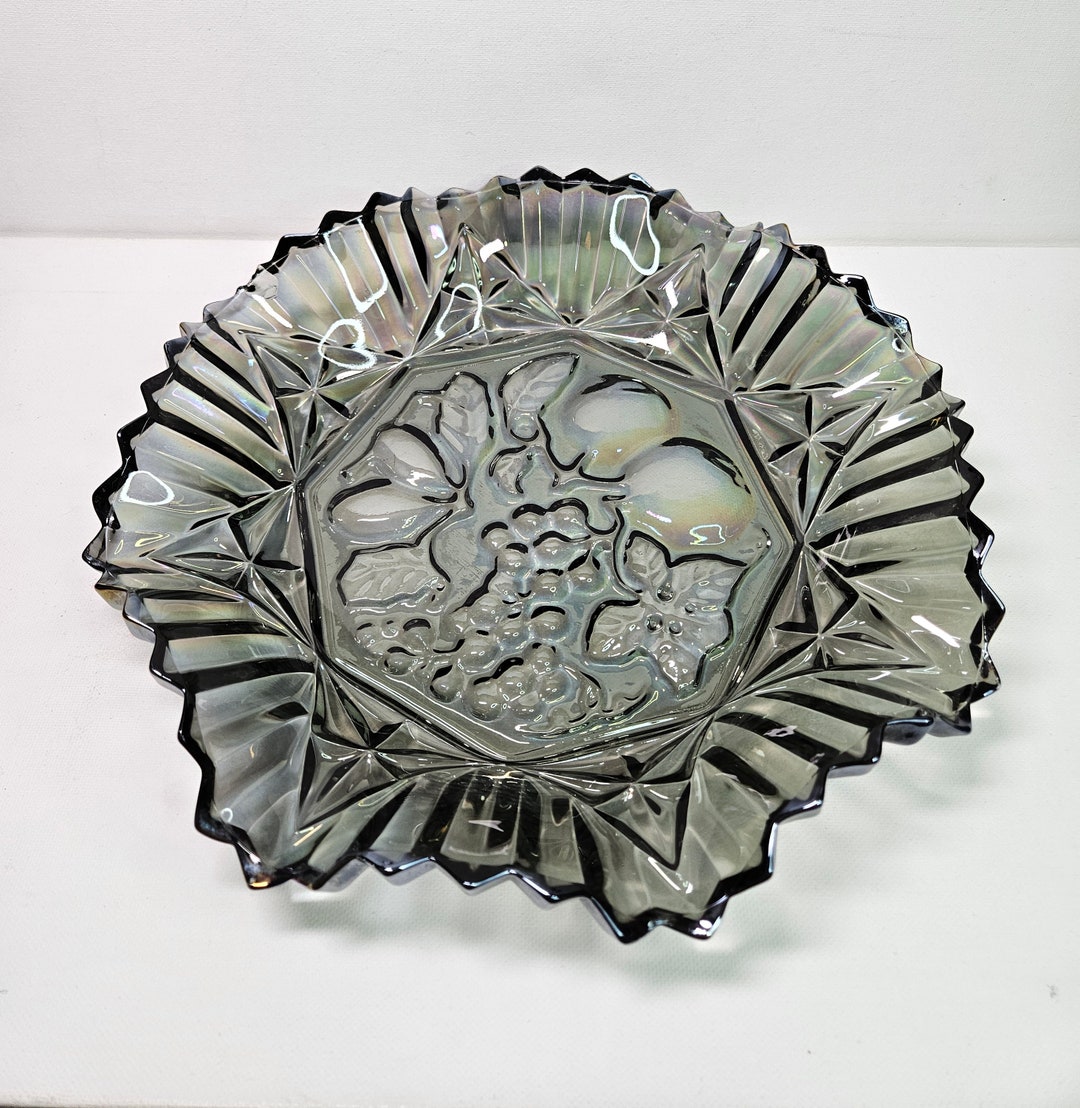Vintage Federal Depression Carnival Glass Iridescent Smoke Bowl - 11 ...