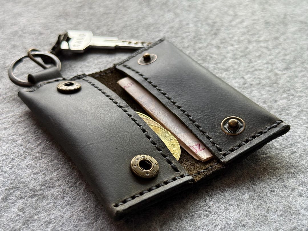Leather Key Case, Leather Key Holder, Key Pouch Wallet, Customized Key ...