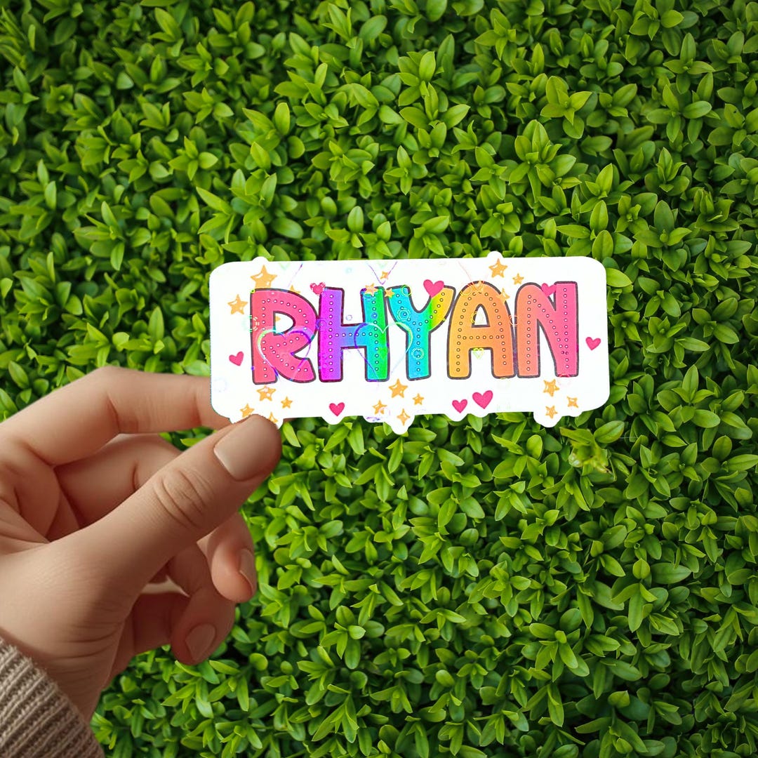 Custom Name Sticker Holographic, Rainbow Name Sticker, Laptop, Water ...