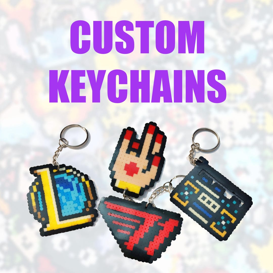 Custom Pixel Art Keychain - Etsy