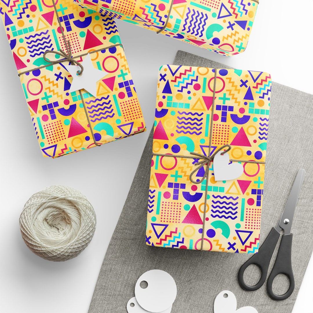 Flashback Retro 80s Yellow Present Gift Wrapping Papers - Etsy