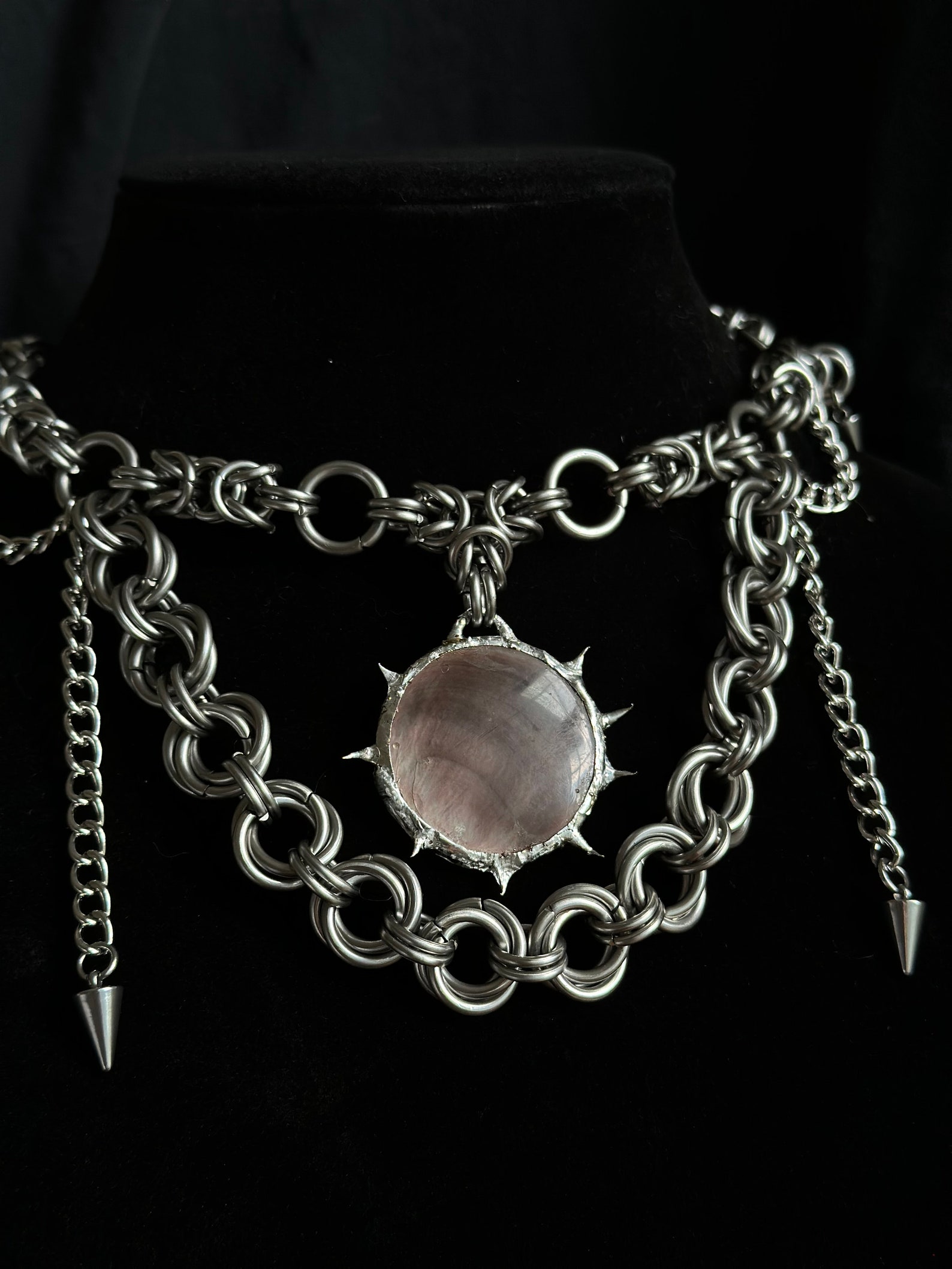 Abyss Necklace Stainless Steel Handmade Chainmail - Etsy