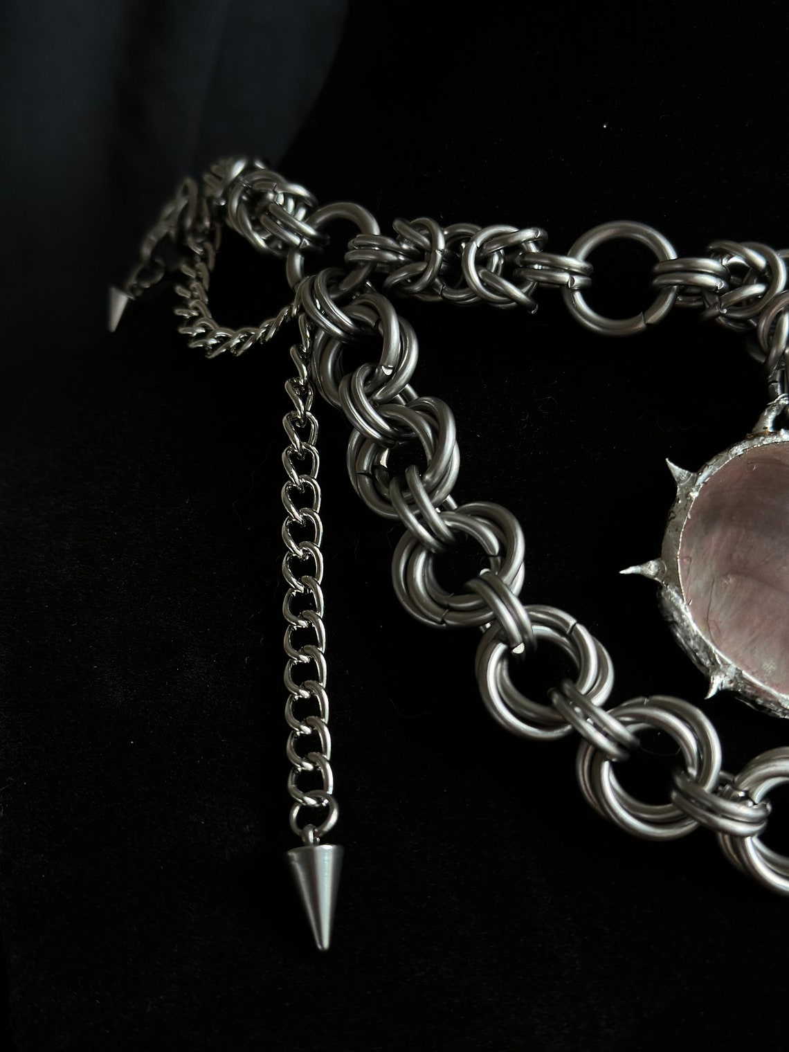 Abyss Necklace Stainless Steel Handmade Chainmail - Etsy