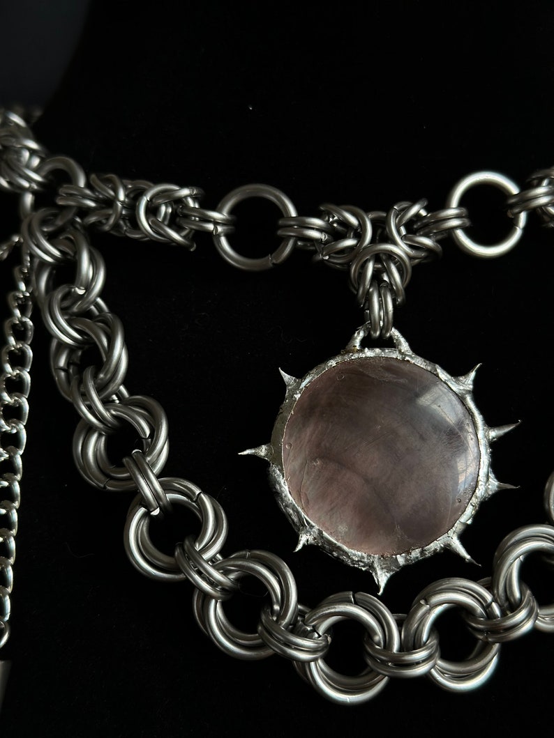 Abyss Necklace Stainless Steel Handmade Chainmail - Etsy