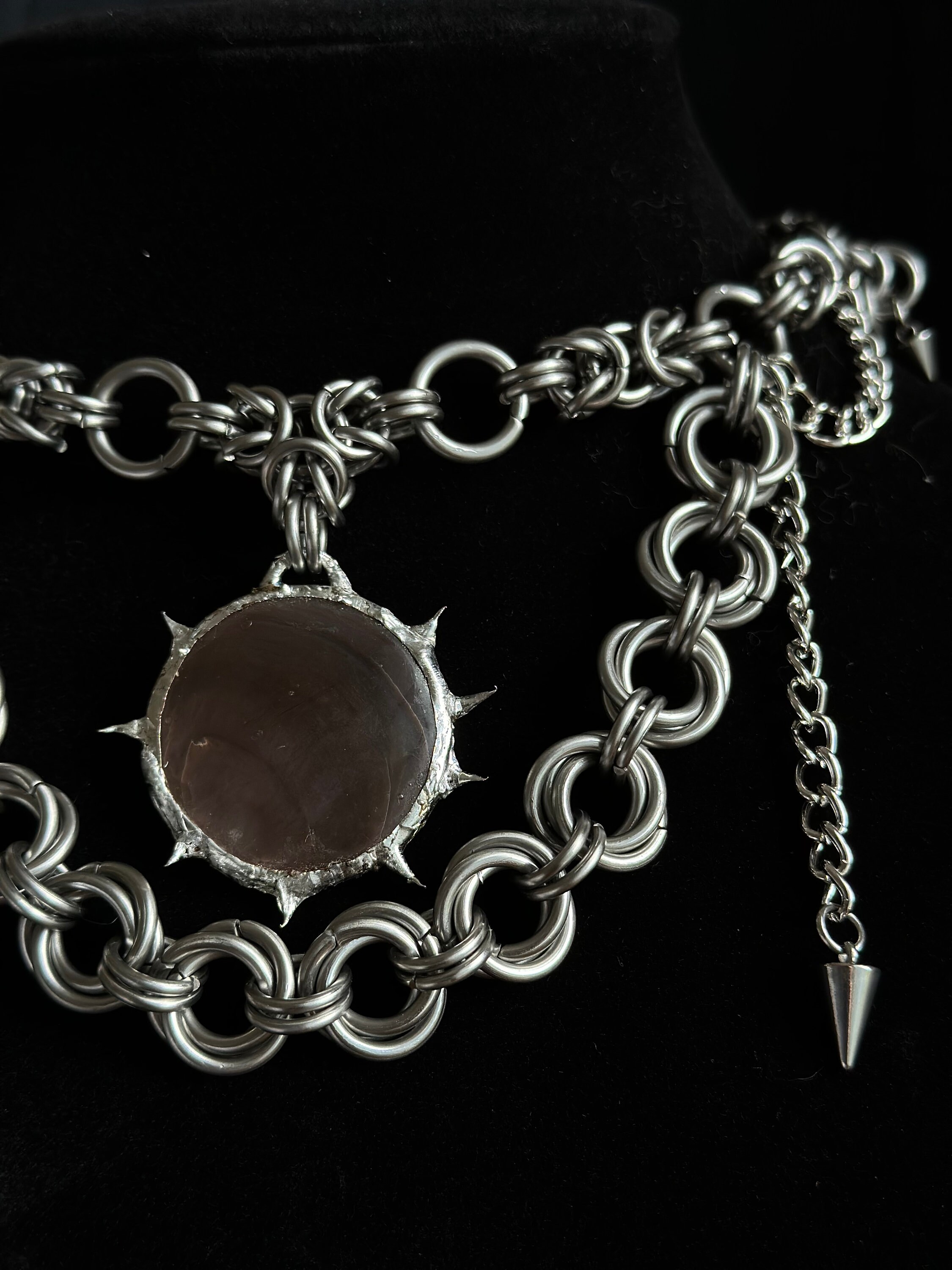 Abyss Necklace Stainless Steel Handmade Chainmail - Etsy