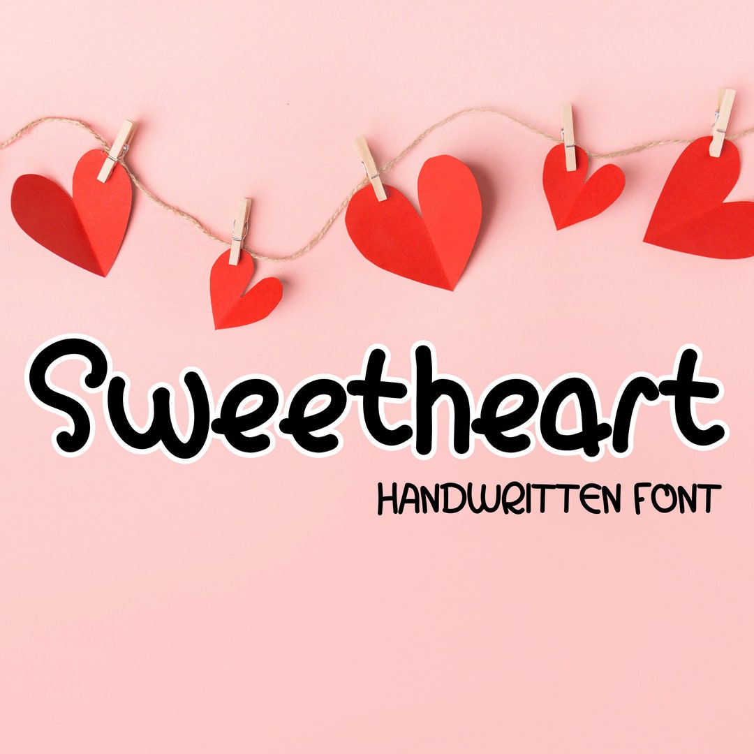 Sweetheart Handwritten Font - Etsy