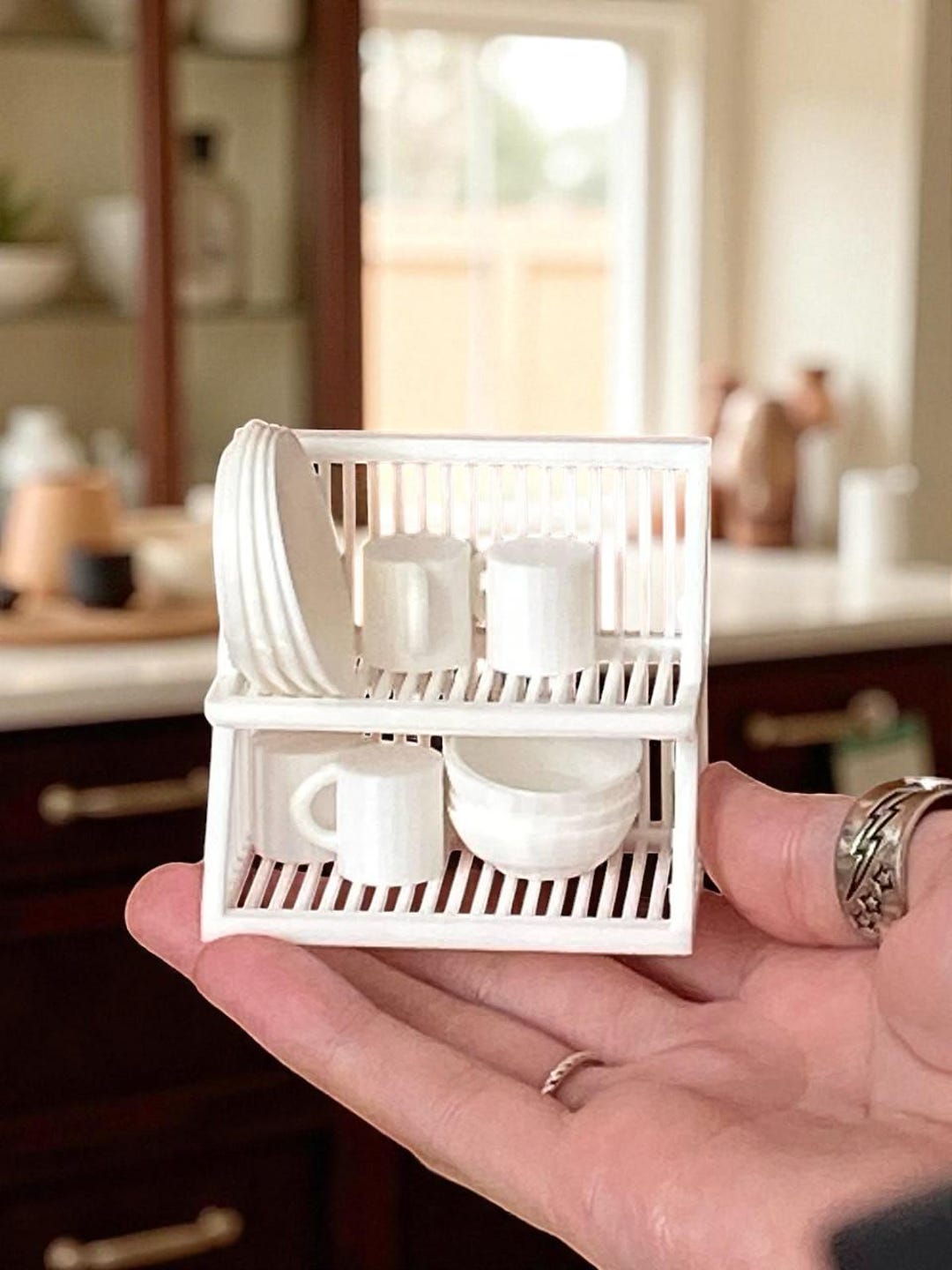 Miniature Dish Dryer With Plates and Cups (3D Print) - Etsy