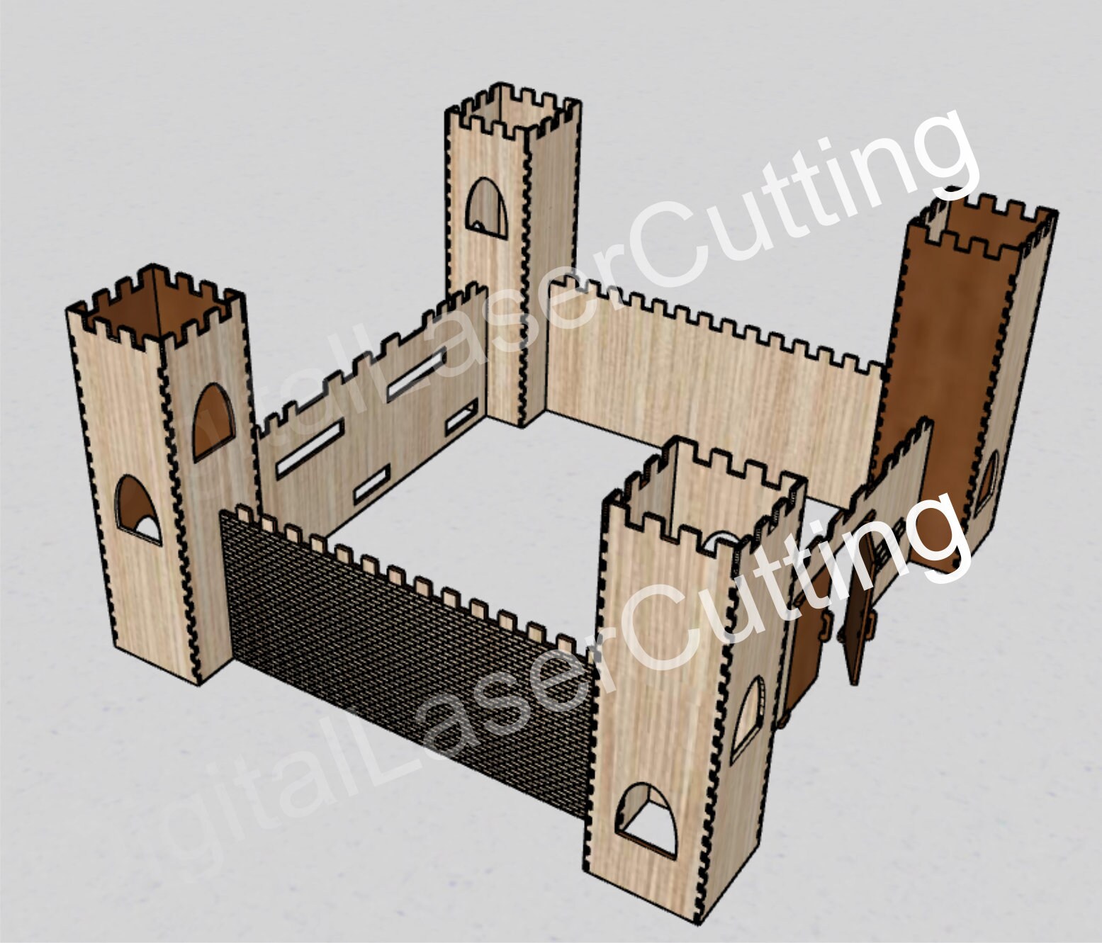 Laser Cut Castle,svg Dxf,laser Cut Files,wooden Toy ,medieval Castle ...