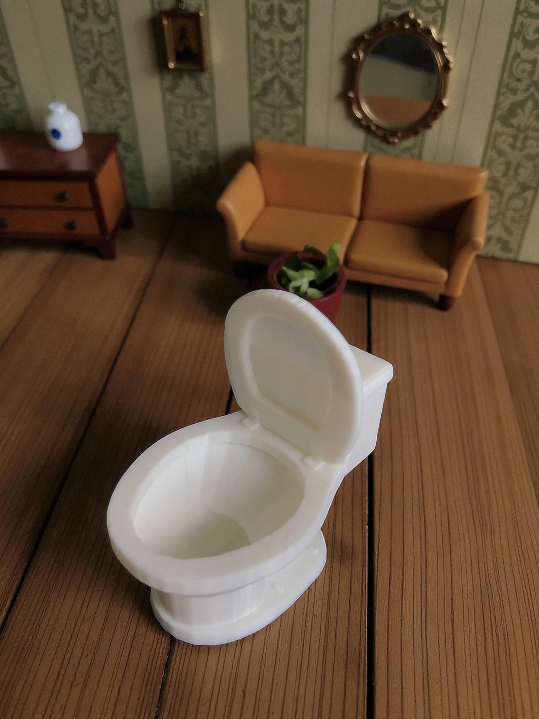 Miniature Toilet Set – Dollhouse Bathroom Furniture – 1:12 Scale White ...