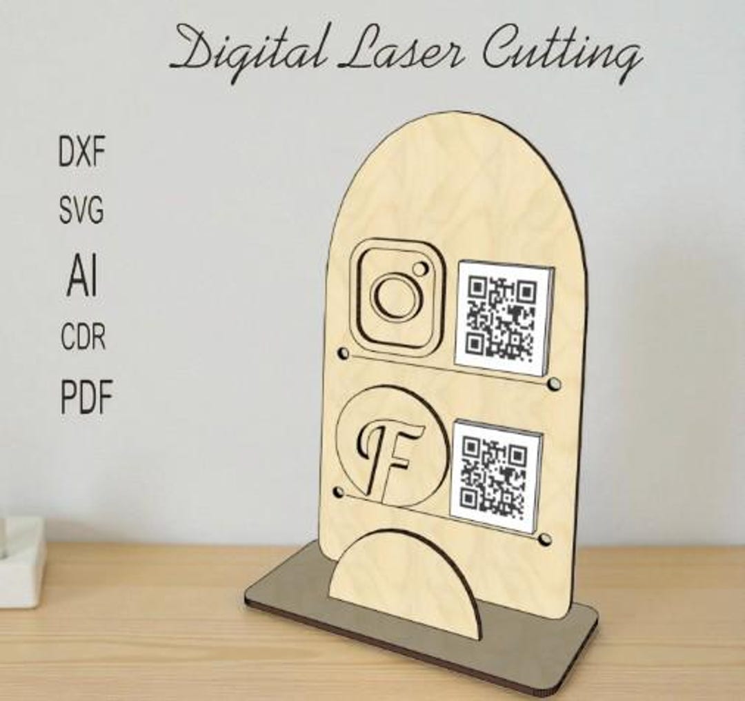 Business Card Holder Laser Cut Files, Wood Template (svg, Cdr, Dxf, Ai ...