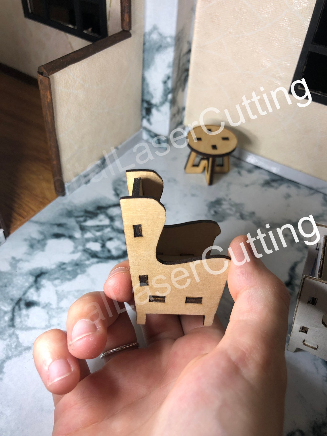 Mini Furniture,miniature Wooden Chair,vintage Chair,miniature- 1:24 ...