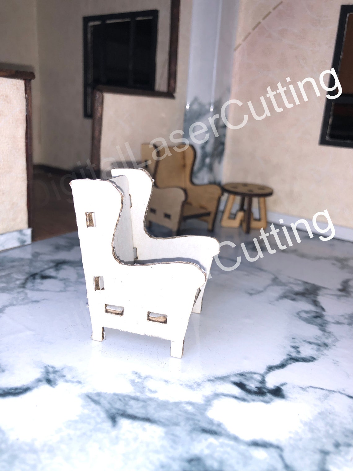 Mini Furniture,miniature Wooden Chair,vintage Chair,miniature- 1:24 ...