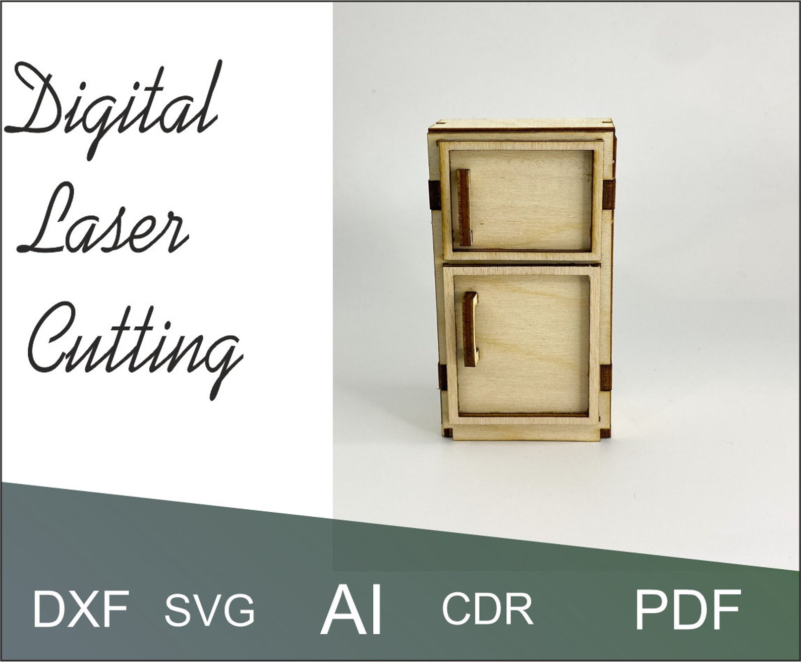 1:12 Scale,fridge, Wooden Doll Fridge, Laser Cut Kitchen Doll Fridge ...