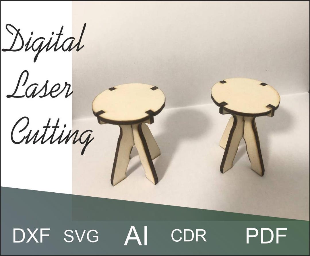 Miniature Wooden Chair - Digital File for Laser Cutting! Mini Furniture ...