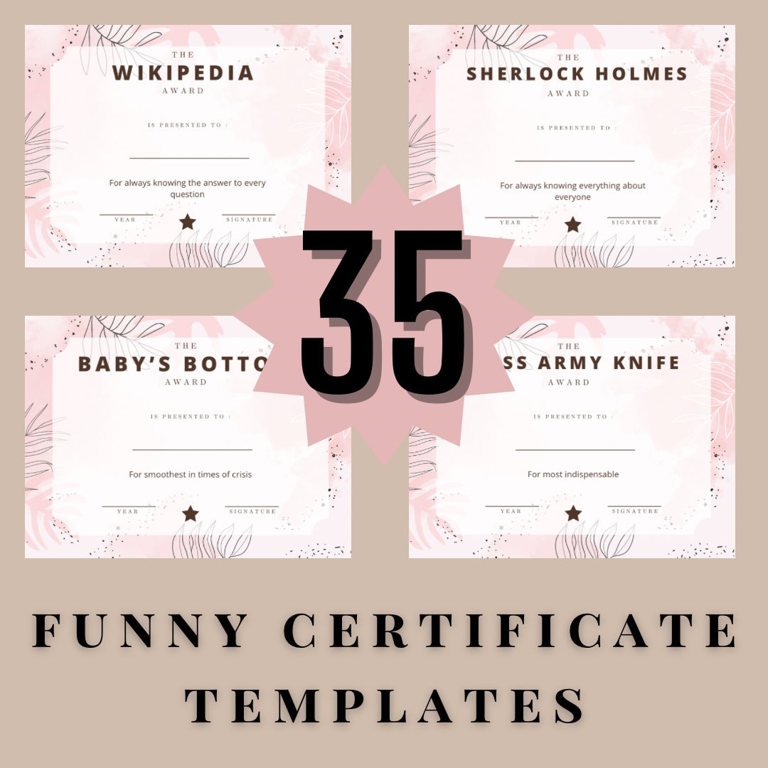 Certificate Templates, Funny Workplace Certificates, Joke Certificates ...