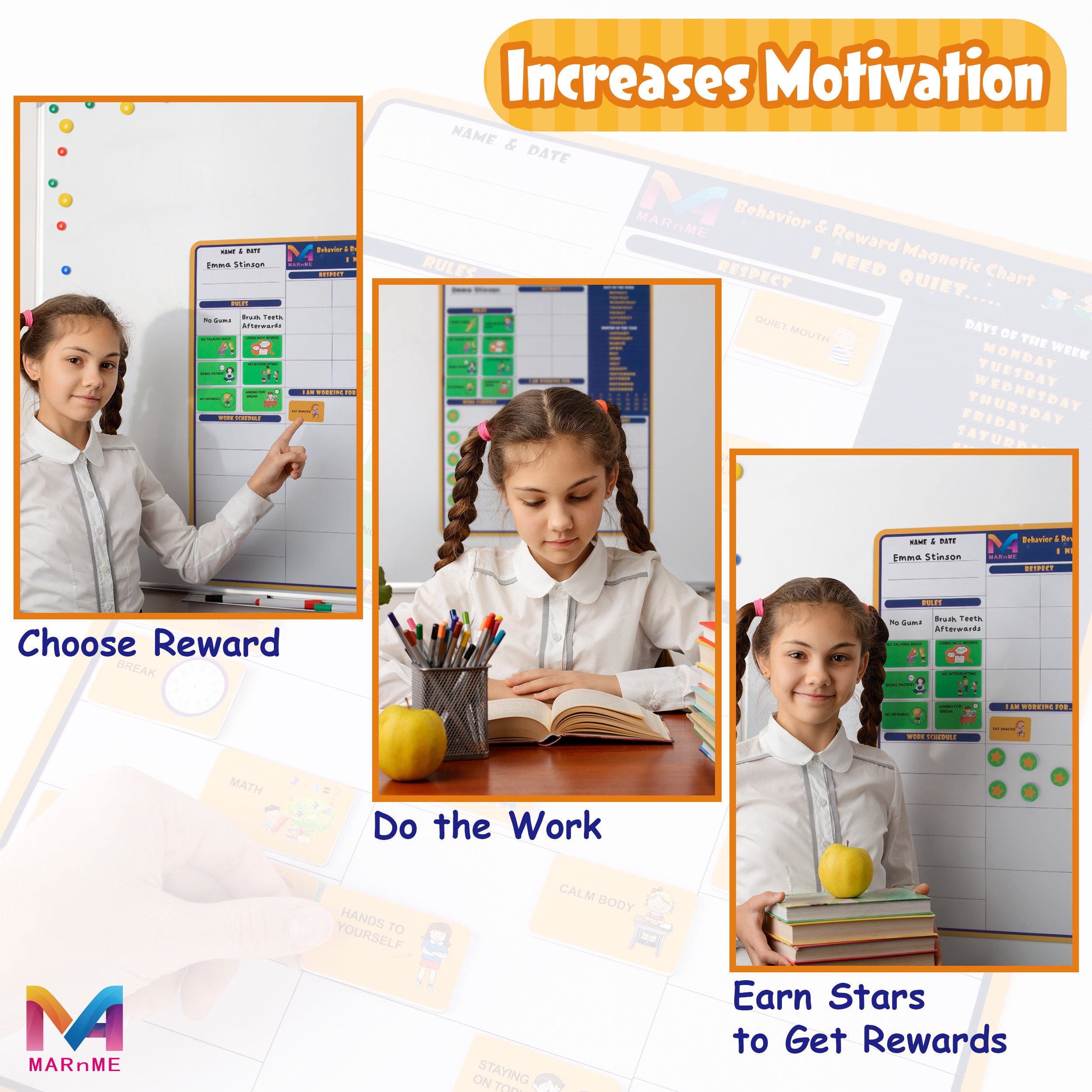 Marnme Behavior Reward Chart System, ADHD Tools, Customized Behavior ...
