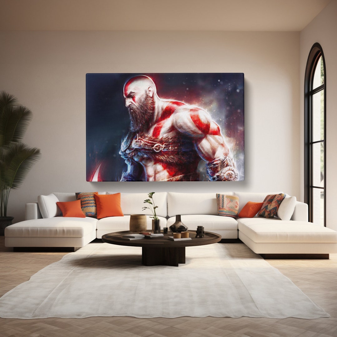 God of War Kratos Canvas Poster, GOW, Wall Art, High Quality Canvas ...
