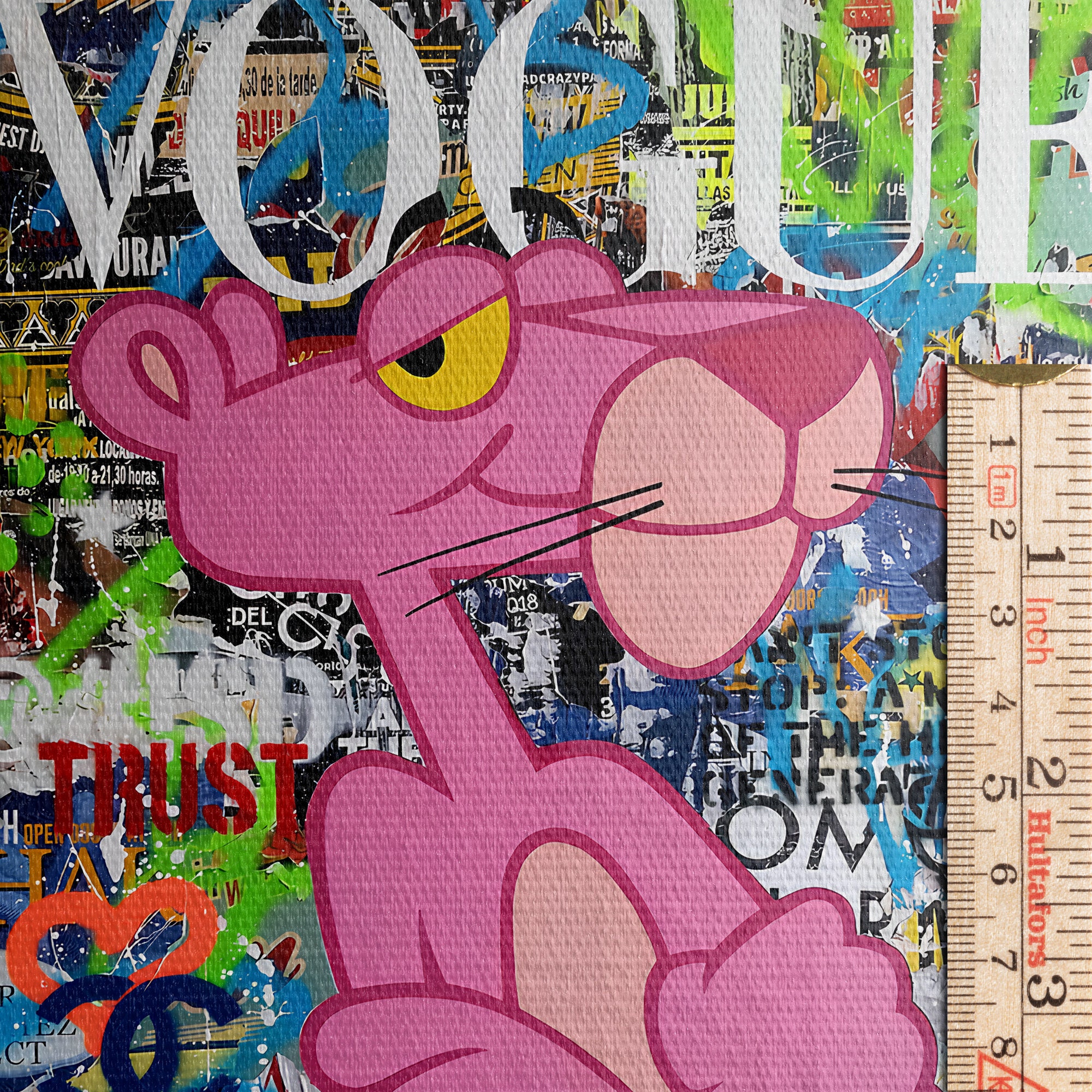 Pink Panther Pop Art Wall Art, Pink Panther Street Art Decor, Pink ...