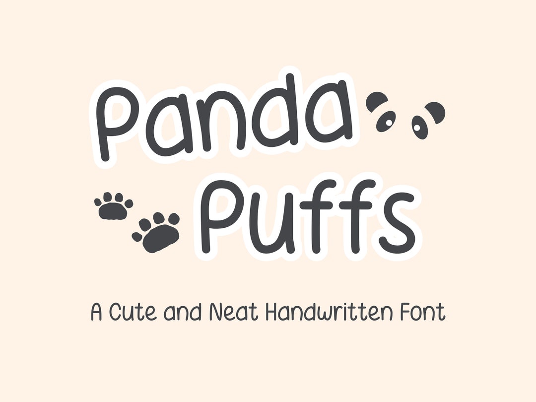 Panda Puffs | Cute Handwritten, Neat Handwritten, Font for Goodnotes ...