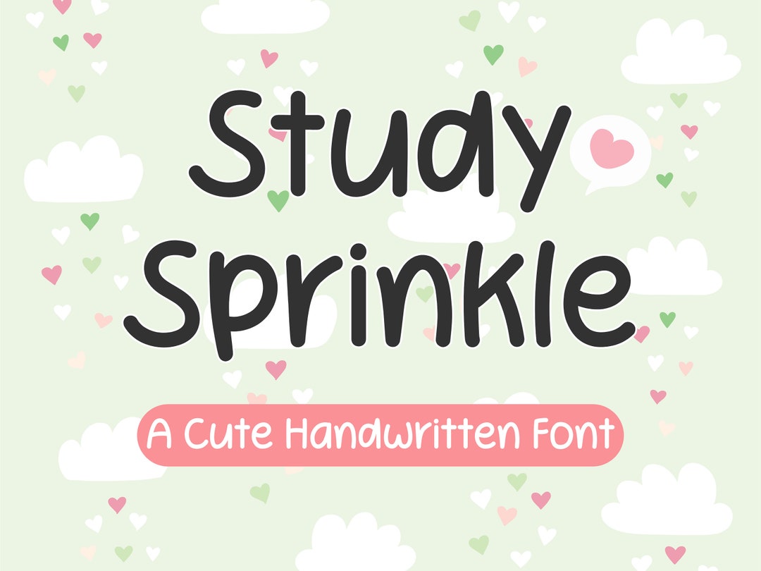 Study Sprinkle Font | A Cute and Neat Handwritten Font Note Taking ...