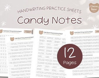 Printable Handwriting Worksheets - Etsy UK