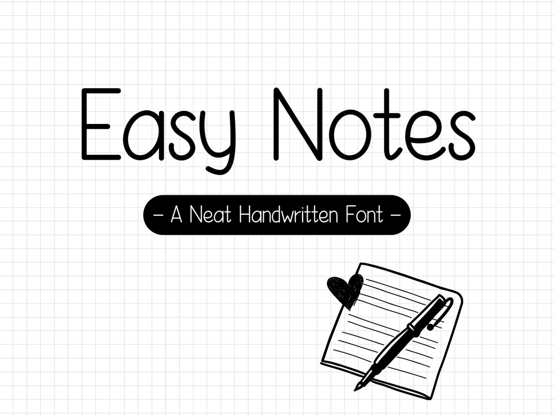 Easy Notes Font, Handwritten Font Goodnotes Simple Font Study Digital ...