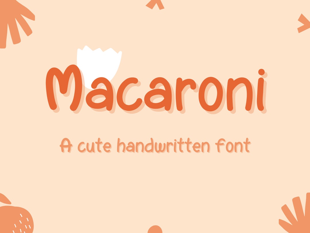 Macaroni Font | Cute Handwritten Font Goodnotes Simple Font Study ...