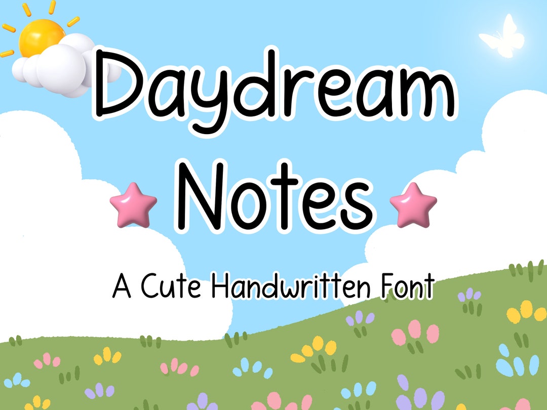 Daydream Notes Font | Cute Handwritten Font Note Taking Goodnotes ...