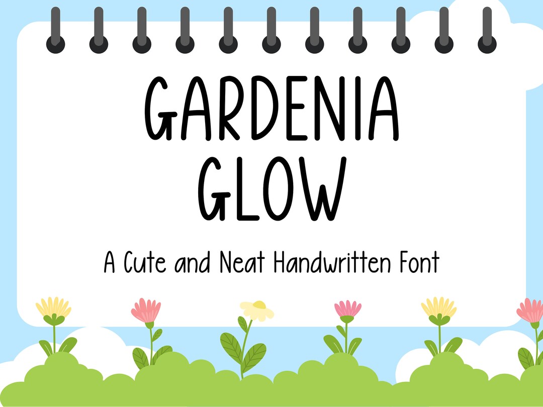 Gardenia Glow Font | A Cute and Neat Handwritten Font Note Taking ...