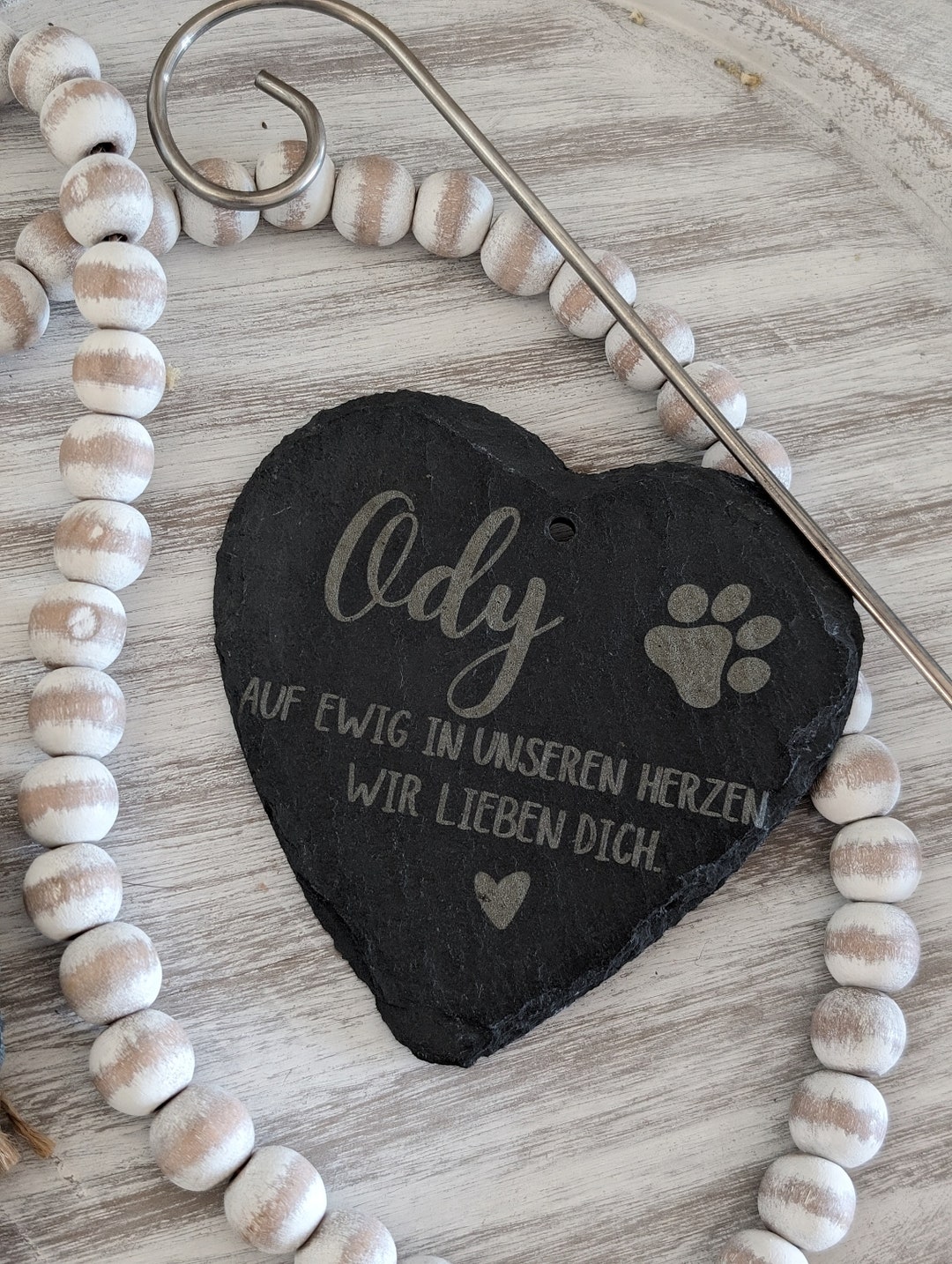 Slate Heart Grave Marker L Pet L Desired Text L Slate Plate Heart L ...